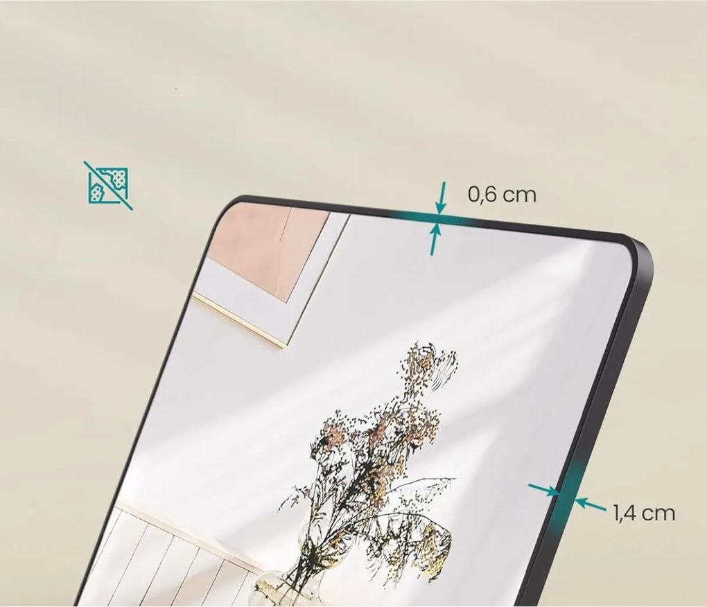 Závěsné zrcadlo Layla 120 cm černé