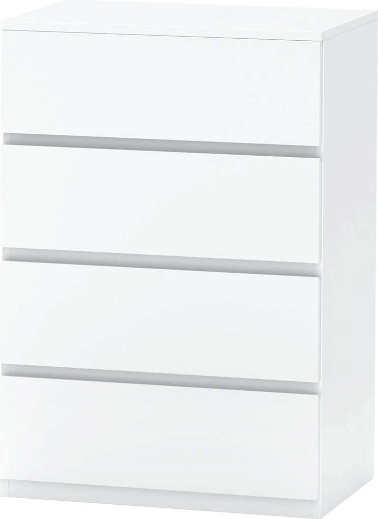 HOMCOM komoda Příborník se 4 zásuvkami, výklopná kancelářská skříň v bílé barvě, 55 x 33 x 80 cm, ideální pro obývací a pracovní prostory | Aosom.de