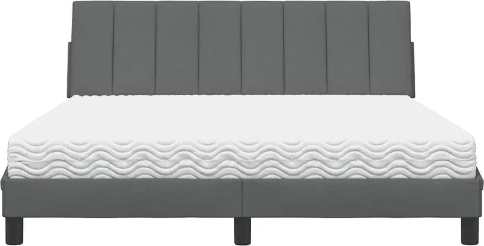 Postel s matrací Hanko tmavě šedá 160 x 200 cm textil 3310539