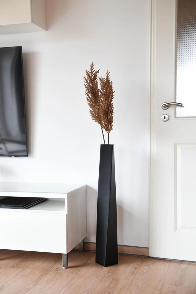 Vysoká váza HYDRON, sklolaminát, výška 80 cm, černá