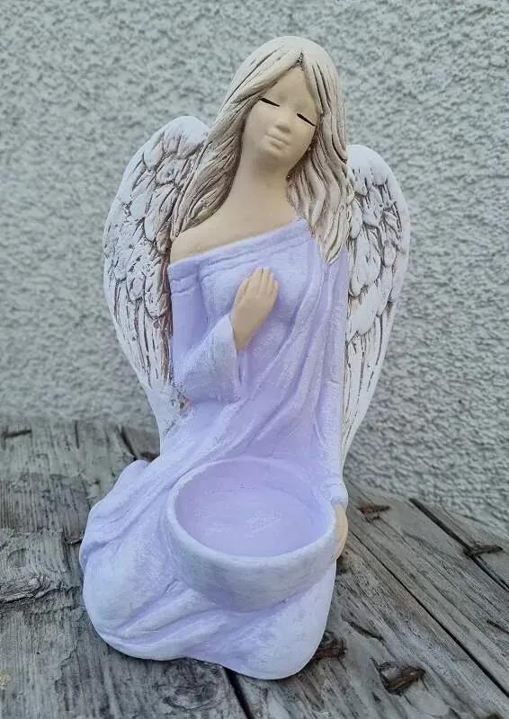 Andělka WERONIKA na svíčku - fialová