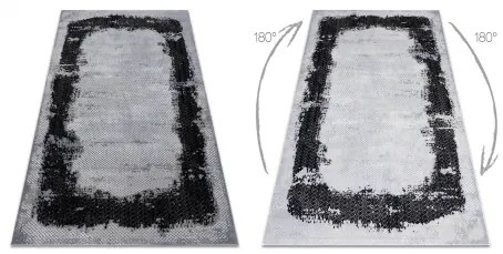 koberec CORE A004 Rám, stínovaný strukturální dvě úrovně rouna, čer velikost 140x190 cm | krásné koberce cz
