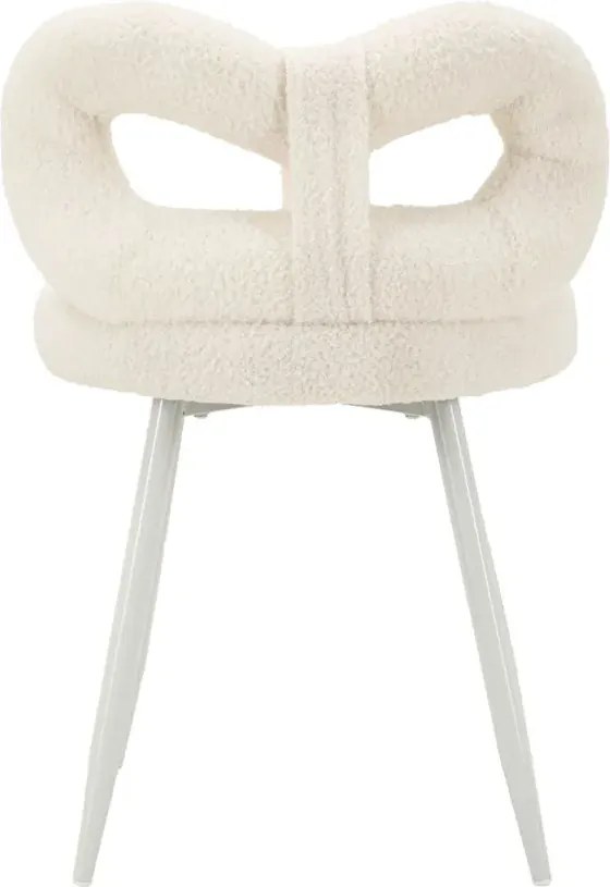 Designová jídelní židle Ilary Mini bouclé bílá