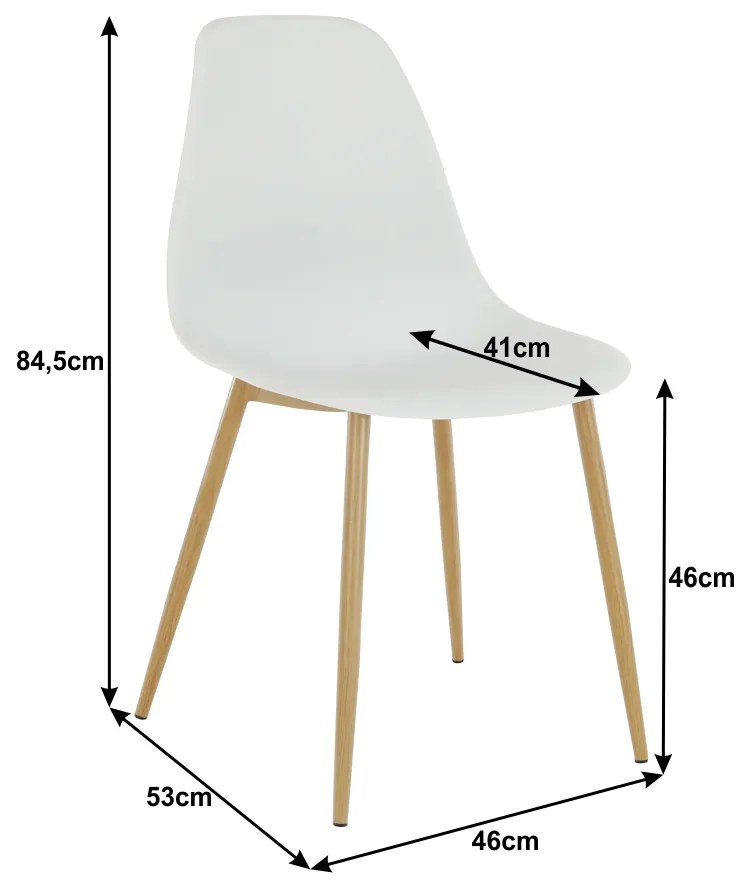 Kondela Židle, bílá / přírodní, SINTIA