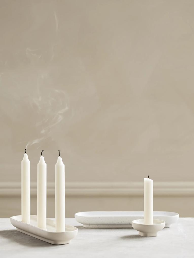 Svícen na klasickou svíčku Forma trojitý 28,5 cm bílý