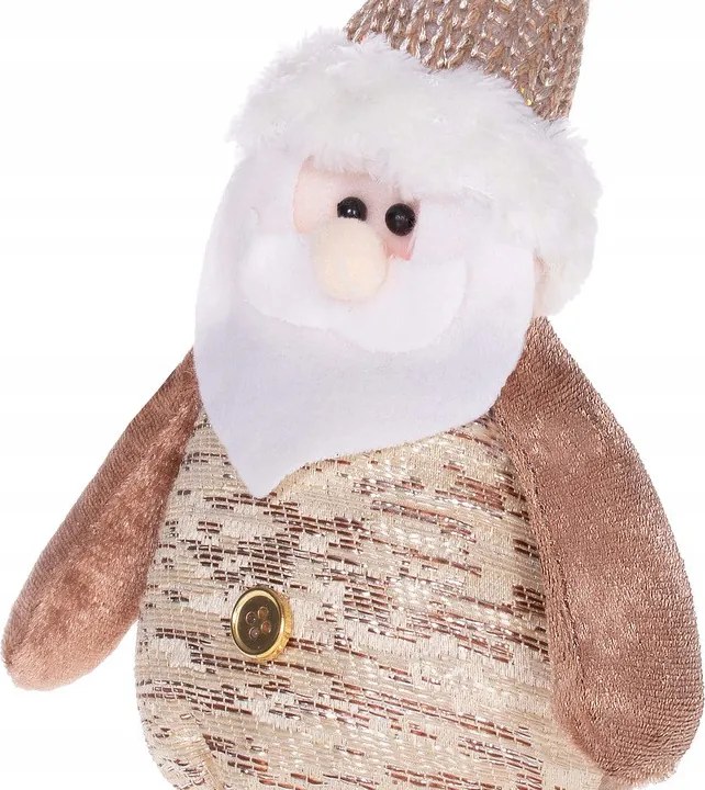 Vánoční Santa Claus 22 cm, béžovo-hnědý