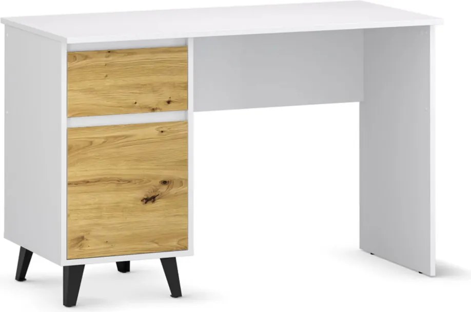 Psací stůl BORG 1d1s/120 bílý / dub artisan