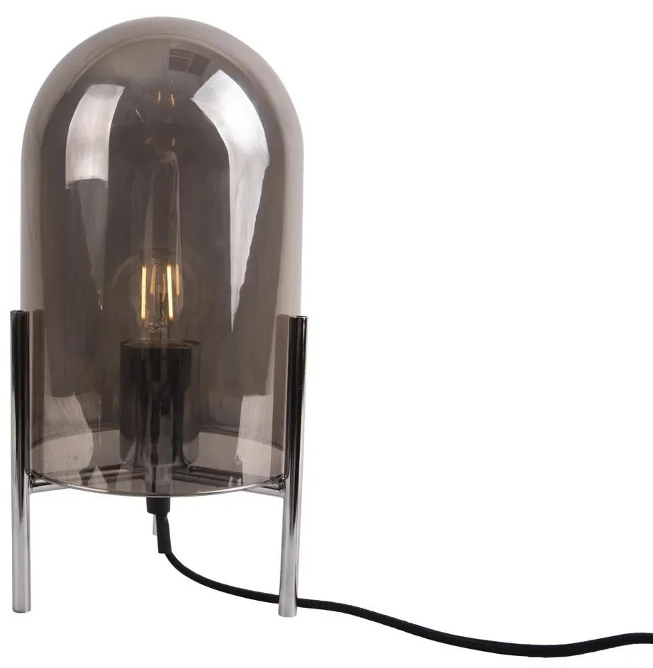 LEITMOTIV Sada 2 ks – Stolní lampa Glass Bell – šedá ∅ 16 × 30 cm