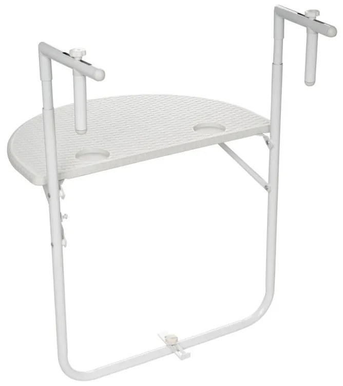 Garthen Závěsný sklopný stolek ratanového vzhledu - bílý