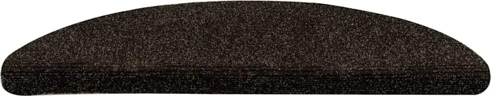 Schodové rohože samolepicí 10 ks 56 x 17 x 3 cm tmavě hnědé půlkulaté 149687