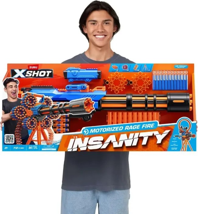 Zuru X-Shot Insanity Motorized Rage Fire 36605