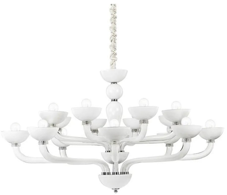 Ideal Lux - Lustr na řetězu CASANOVA 16xE14/40W/230V pr. 120 cm bílá