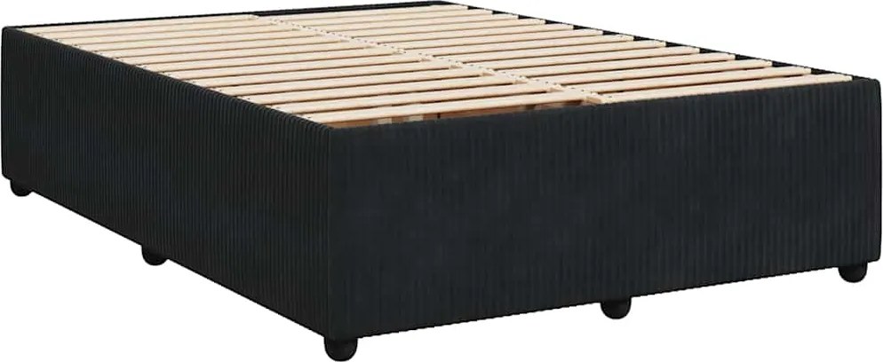 Box spring postel s matrací černá 140x200 cm samet 3285646