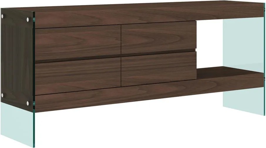 Komoda Soho 184 cm ořech/čirá