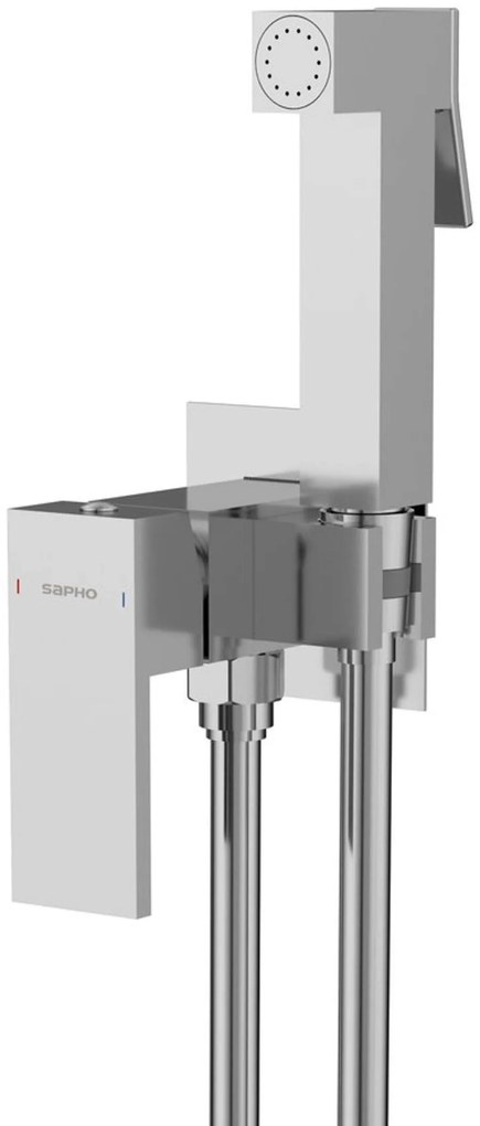 Sapho Cubemix - Bidetová baterie pod omítku, se sprškou, s tělesem, chrom CM040
