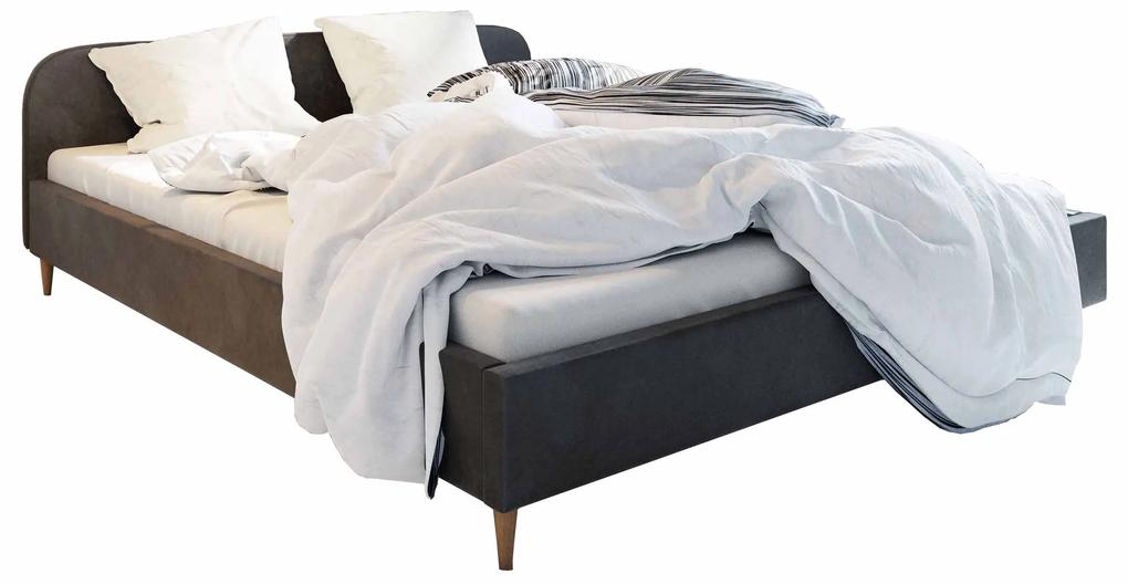 Manželská postel 120 cm Lon (tmavě šedá) (bez roštu a úložného prostoru). 1047067