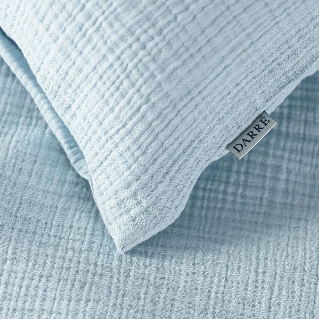 Celoroční mušelínové povlečení Ice Blue - GOTS Velikost: atypický 240 x 200 + 2 x 70 x 90