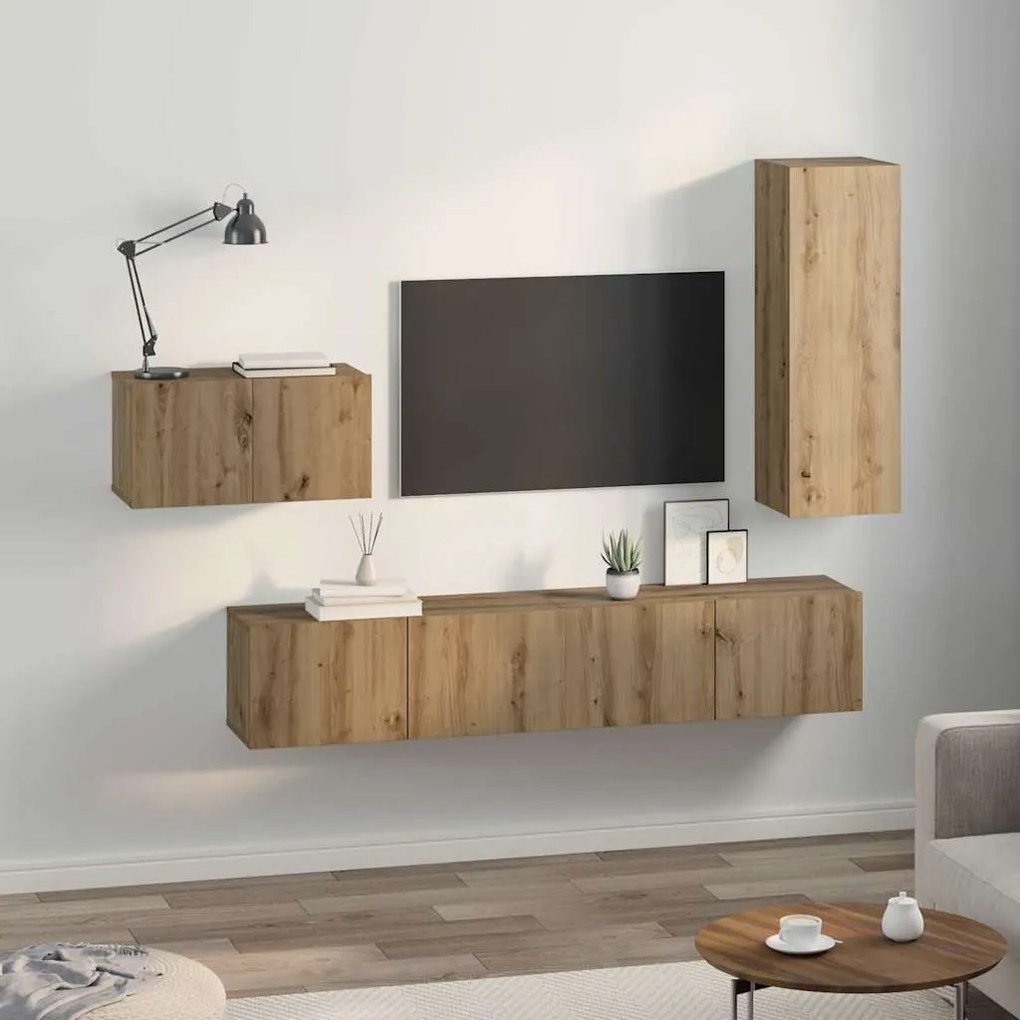 Sestava TV skříněk 4 ks Artisanový dub Kompozitní dřevo 3393263