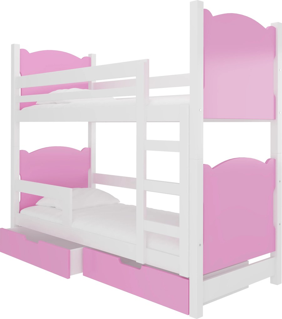 ADRK Furniture Patrová postel pro dvě osoby s matracemi MARABA CH-Mar-W+P-D044