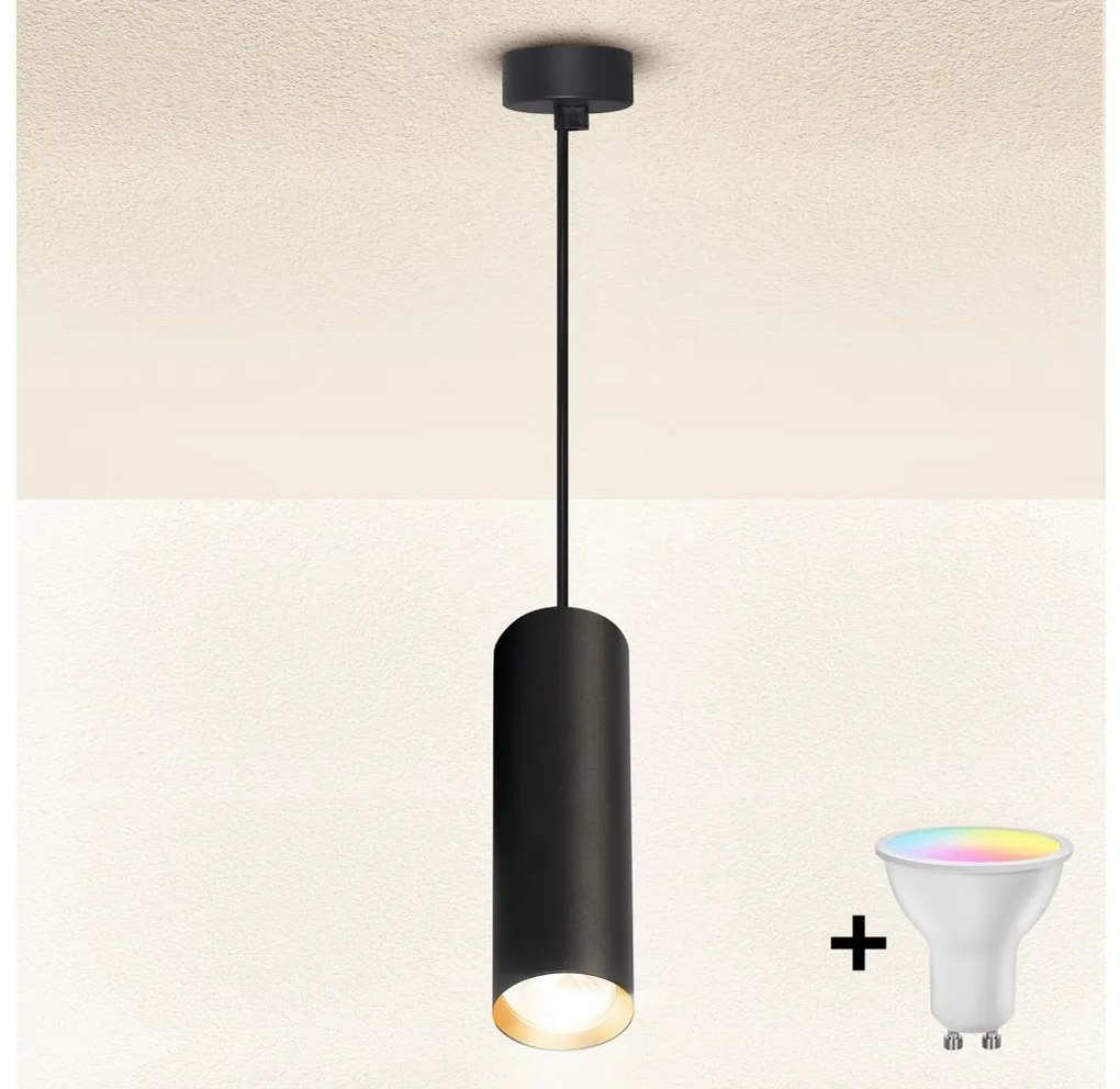 Brilagi - LED Stmívatelný lustr na lanku SELE 1xGU10/6,5W/230V černá/zlatá