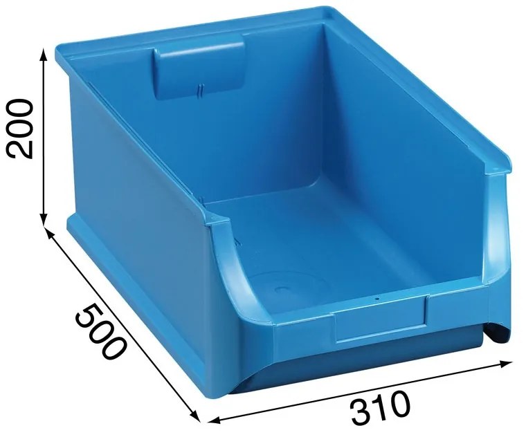 Plastové boxy PLUS 5, 310 x 500 x 200 mm, modré, 6 ks