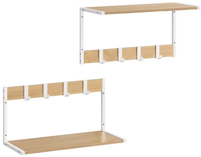 Autronic Set 2 nástěnných poliček ABP-E1083 WT