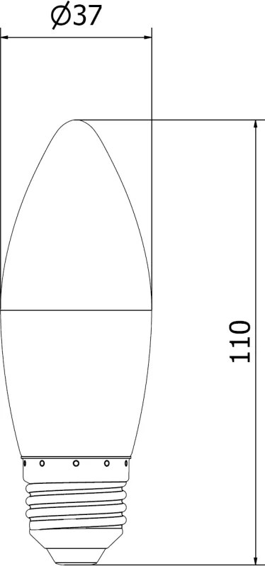 Mexen Nova, LED žárovka E27, C37, 10W, Teplá - 3000K, 1055 lm - L102-E27-1030-01