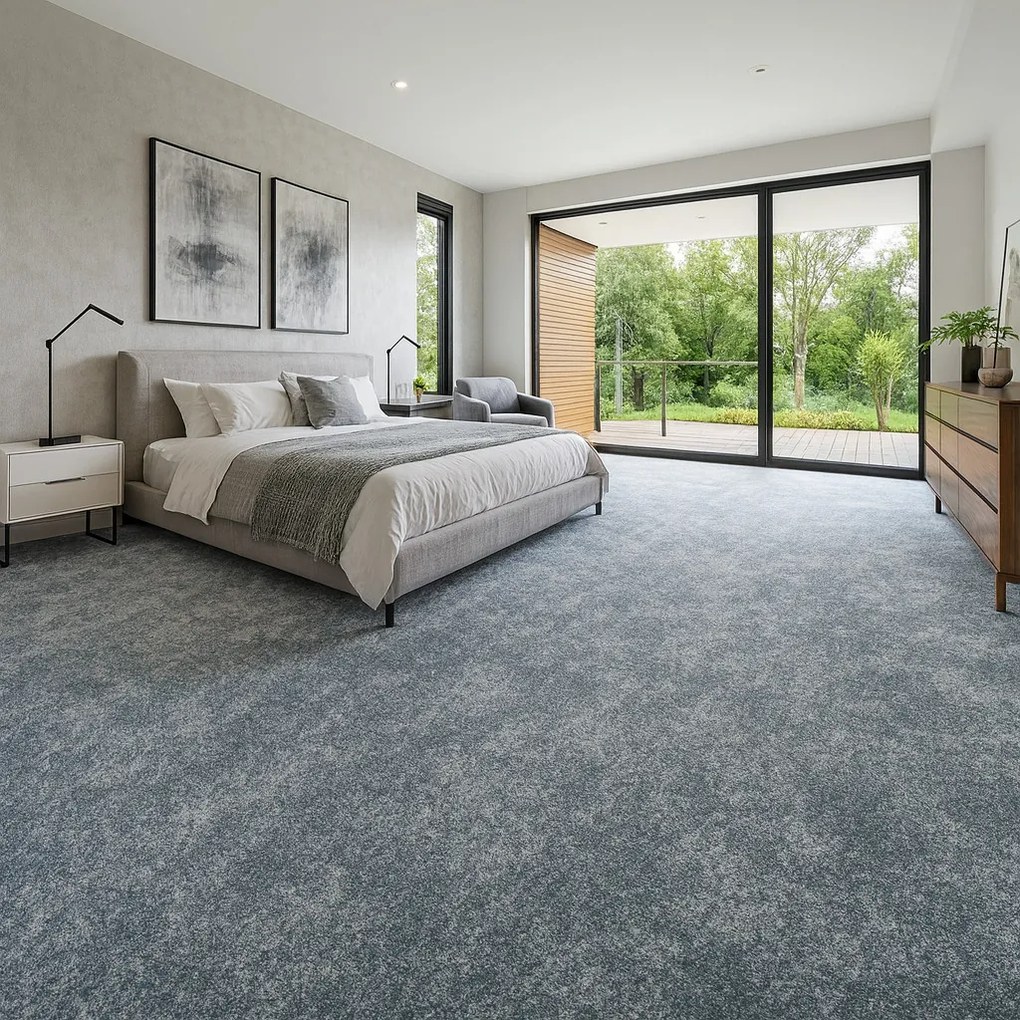 Condor Carpets, Metrážový koberec Serena 6672, na míru, šíře 5m, modrá, filc, dětský pokoj