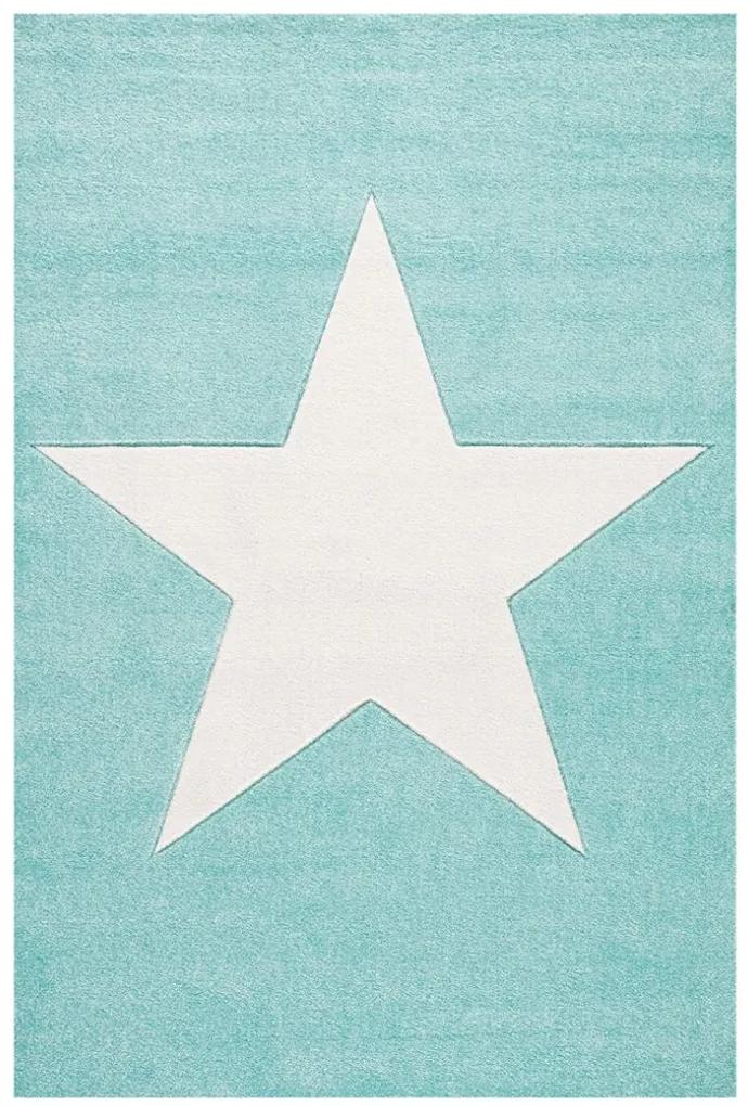 MAXMAX Dětský koberec STAR mátovo-bílý 120x180 cm
