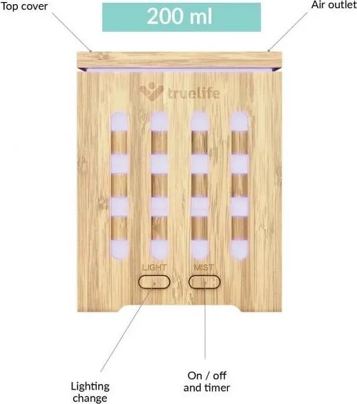 TrueLife AIR Diffuser D7 Bamboo Dřevěná