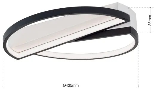 Orion DL 7-693 - LED Stmívatelné stropní svítidlo OLGA LED/28W/230V černá/bílá