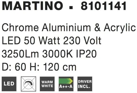 LED lustr Martino 60 Chrome