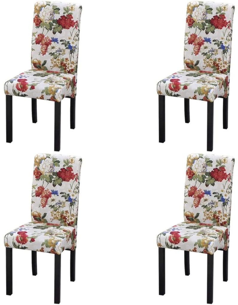 242399 vidaXL Jídelní židle 4 ks vícebarevné textil