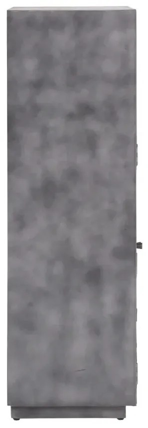 furniture-nabytek.cz - Masivní komoda Highboard Derwood z recyklovaného dřeva a kovu, lakovaná, šedá – 90×45×145 cm