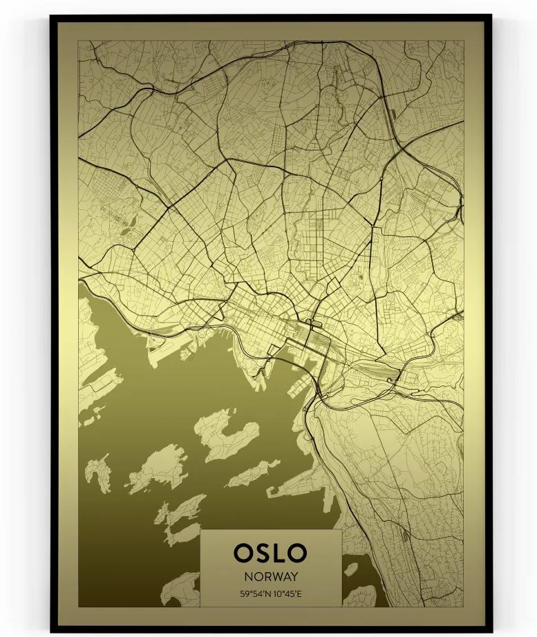 Plakát / Obraz Mapa Oslo Pololesklý saténový papír 210 g/m² A4 - 21 x 29,7 cm