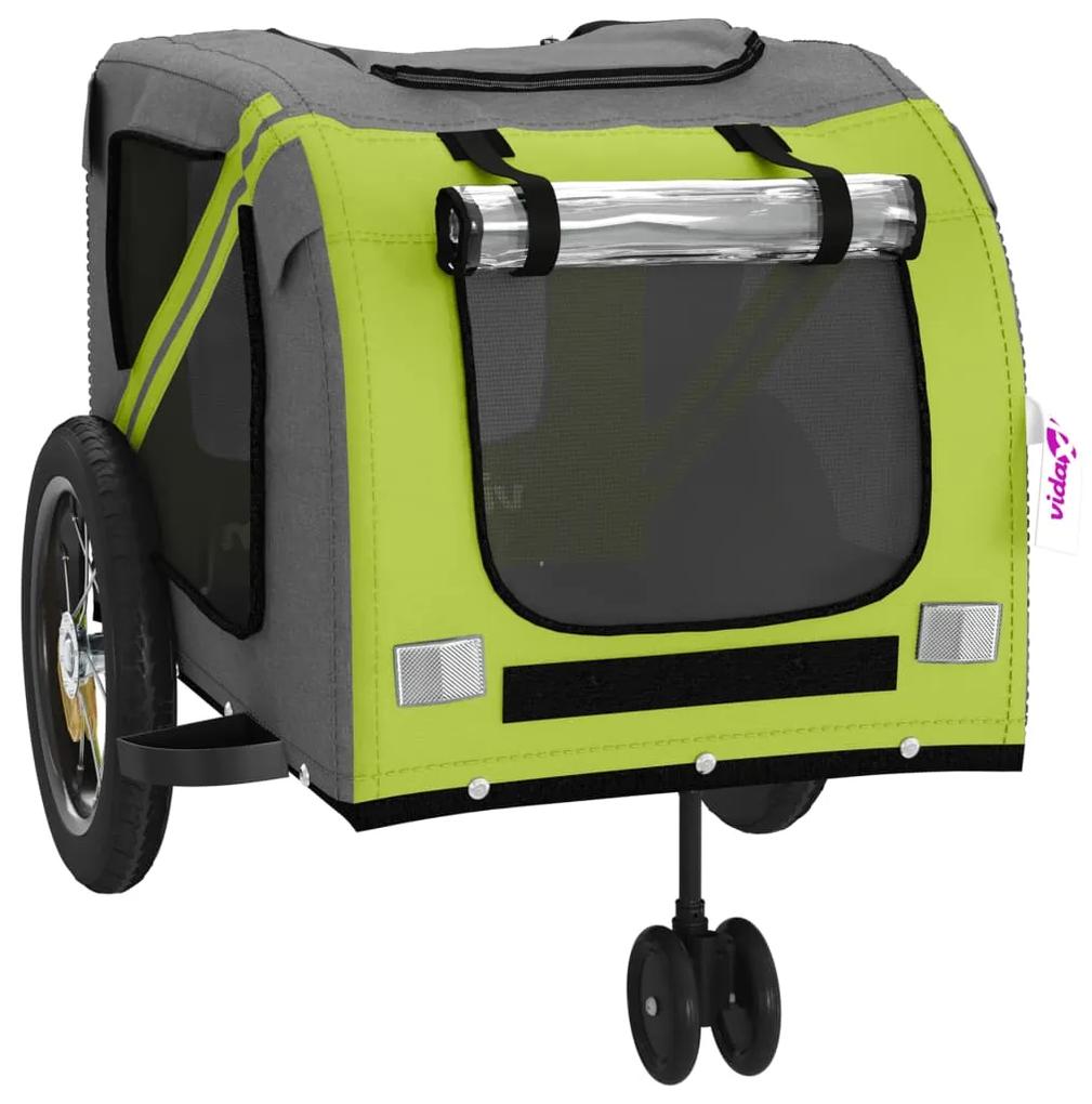 Vozík za kolo pro psa zelený a černý oxfordská tkanina a železo - Default Title