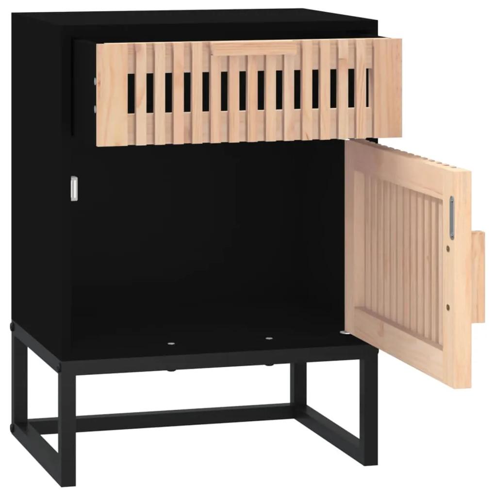 Noční stolky 2 ks černé 40x30x55,5 cm kompozitní dřevo a železo