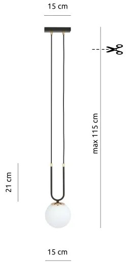 Lustr na lanku GLAM 1xE14/10W/230V černá