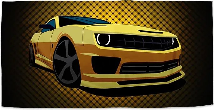 Sablio Ručník Chevrolet Camaro Žlutá mřížka - 70x140 cm