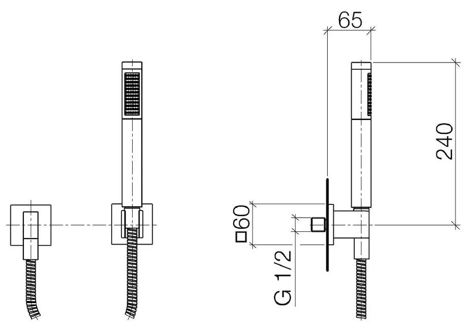 Dornbracht IMO - sprchový dvouotvorová set k podomítkové baterii s kolínkem, chrom 27808980-00
