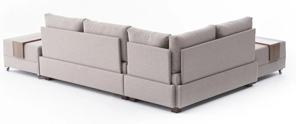 Designová rohová sedačka Ramesha 280 cm krémová - levá
