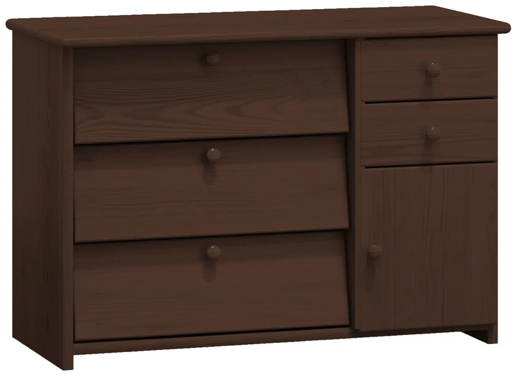 Vomaks unit, s.r.o. Výklopný botník se skříňkou a zásuvkami masiv borovice LENKA III Barva: surové dřevo