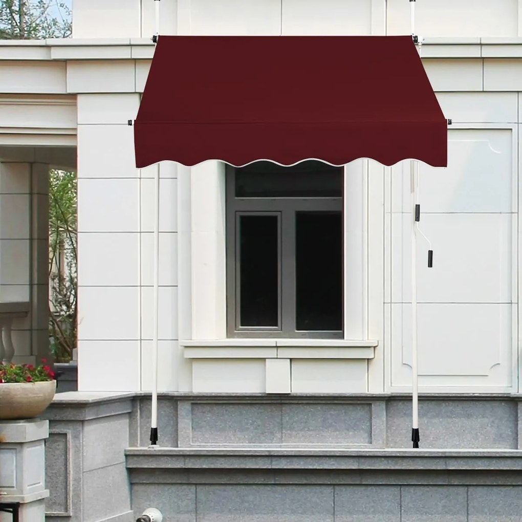 Costway 150 cm široká příchytná markýza bez vrtání, balkonová