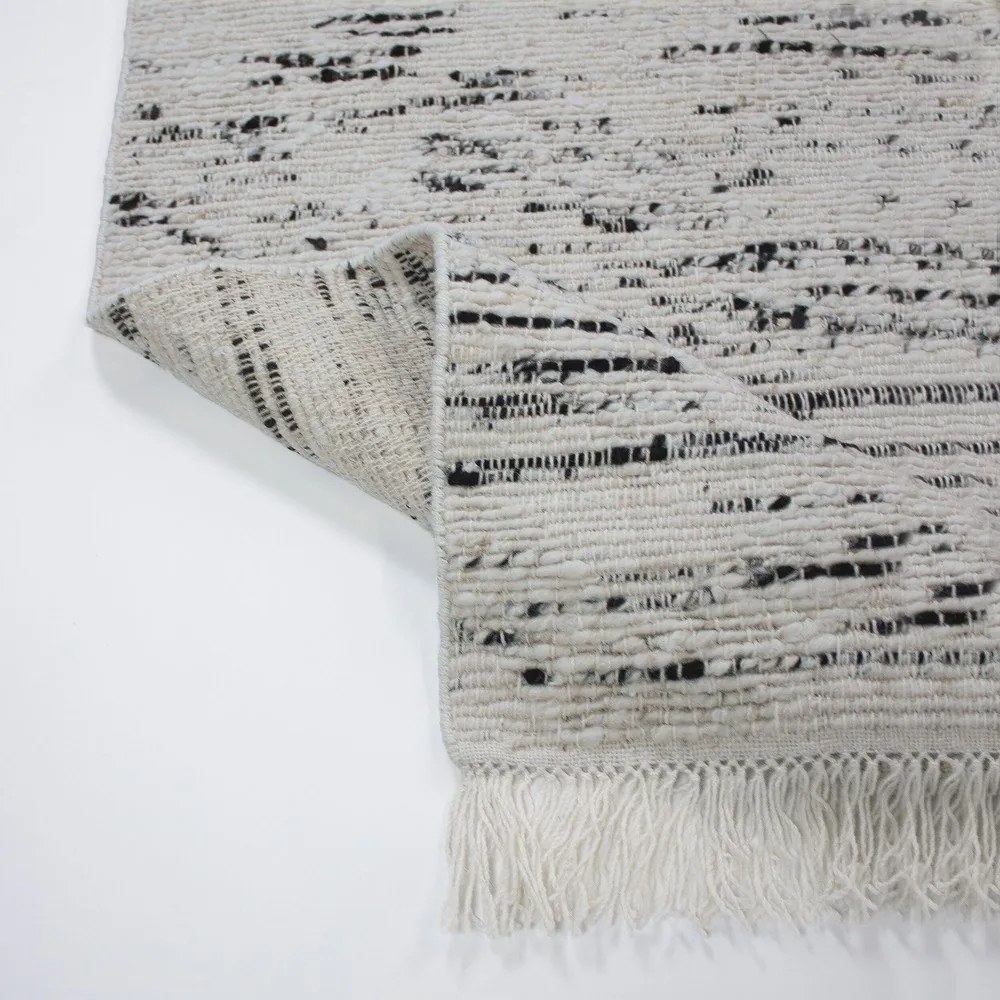 Šedý/slonovinový ručně tkaný vlněný koberec 140x200 cm Ellsa – Flair Rugs