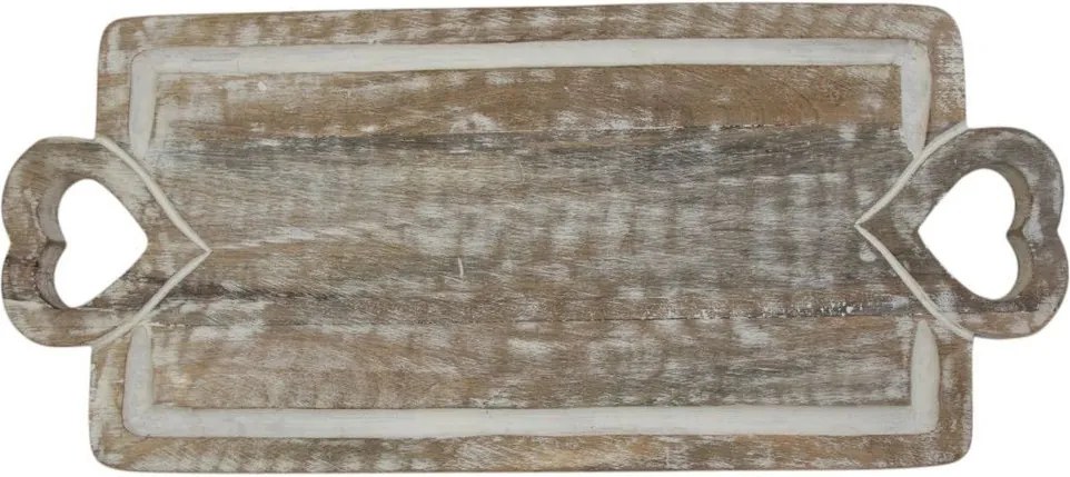 Servírovací prkénko z mangového dřeva se srdíčky Jacques - 50*22 cm
