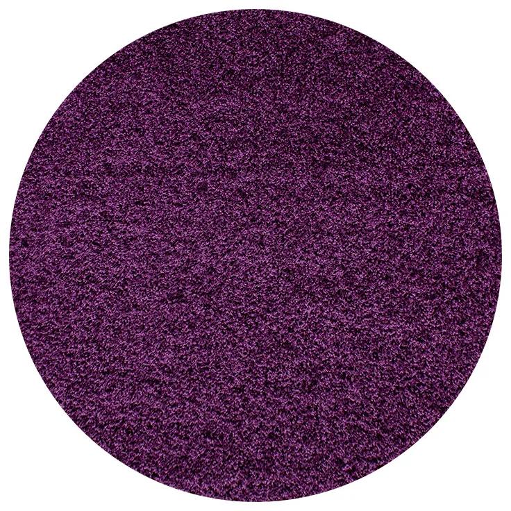 Koberce Breno Kusový koberec DREAM SHAGGY 4000 Lila kruh, Fialová, 80 x 80 cm