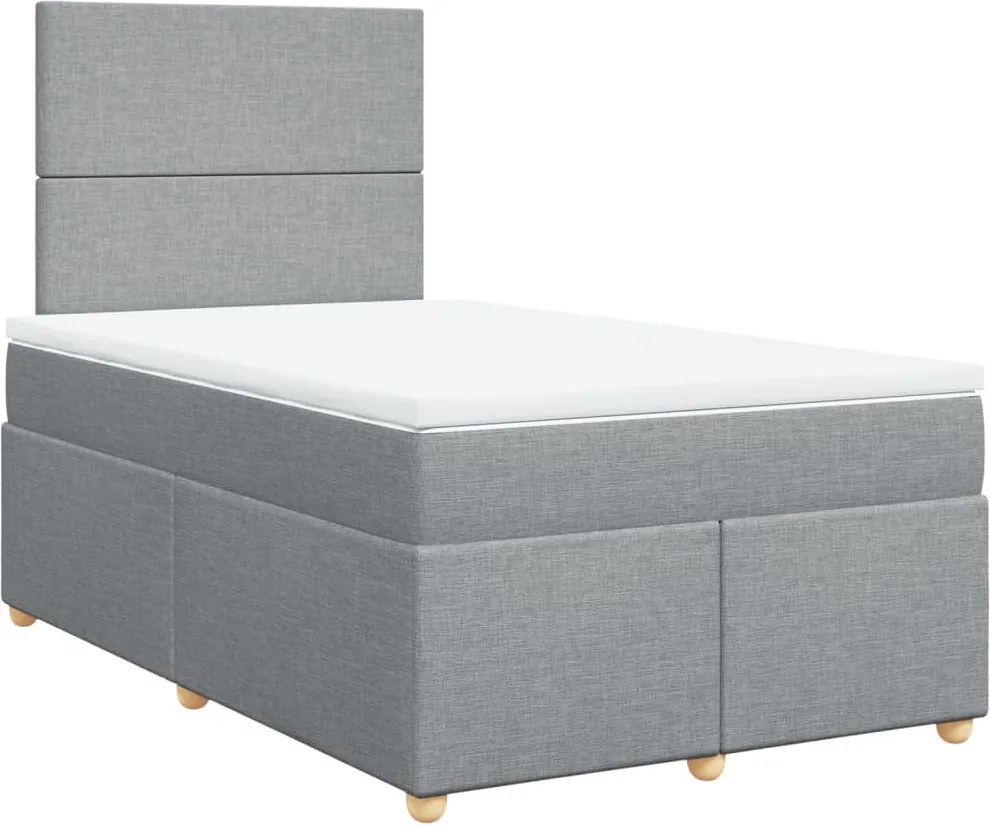 Box spring postel s matrací světle šedá 120 x 200 cm textil 3293540