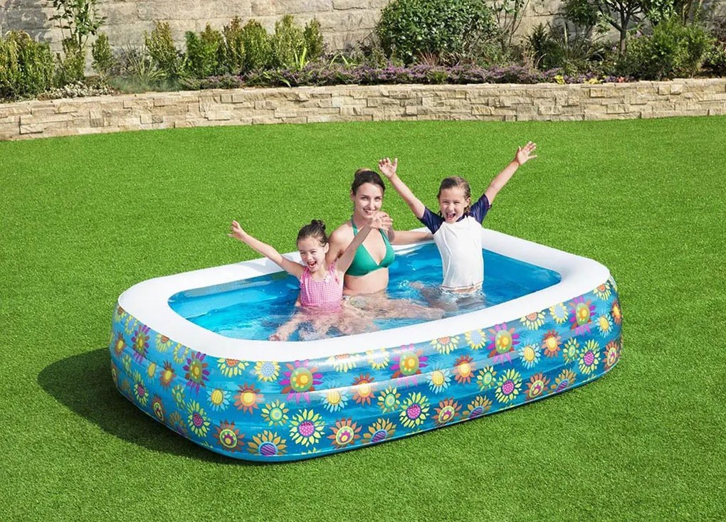 BESTWAY Family Pool Nafukovací bazén Happy Flora, 229 x 152 x 56 cm 54120