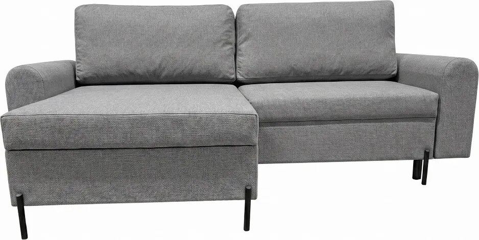 Rohová rozkládací sedací souprava do L PORTINE, 245 cm, s úložným prostorem Roh pohovky: Pravý roh, Barva látky Sawana: Hnědá (Sawana 25)