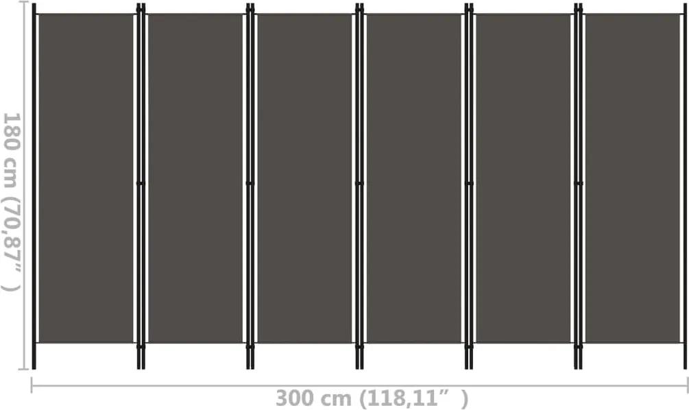 vidaXL 6dílný paraván 300 x 180 cm [320729] Barva: Černá